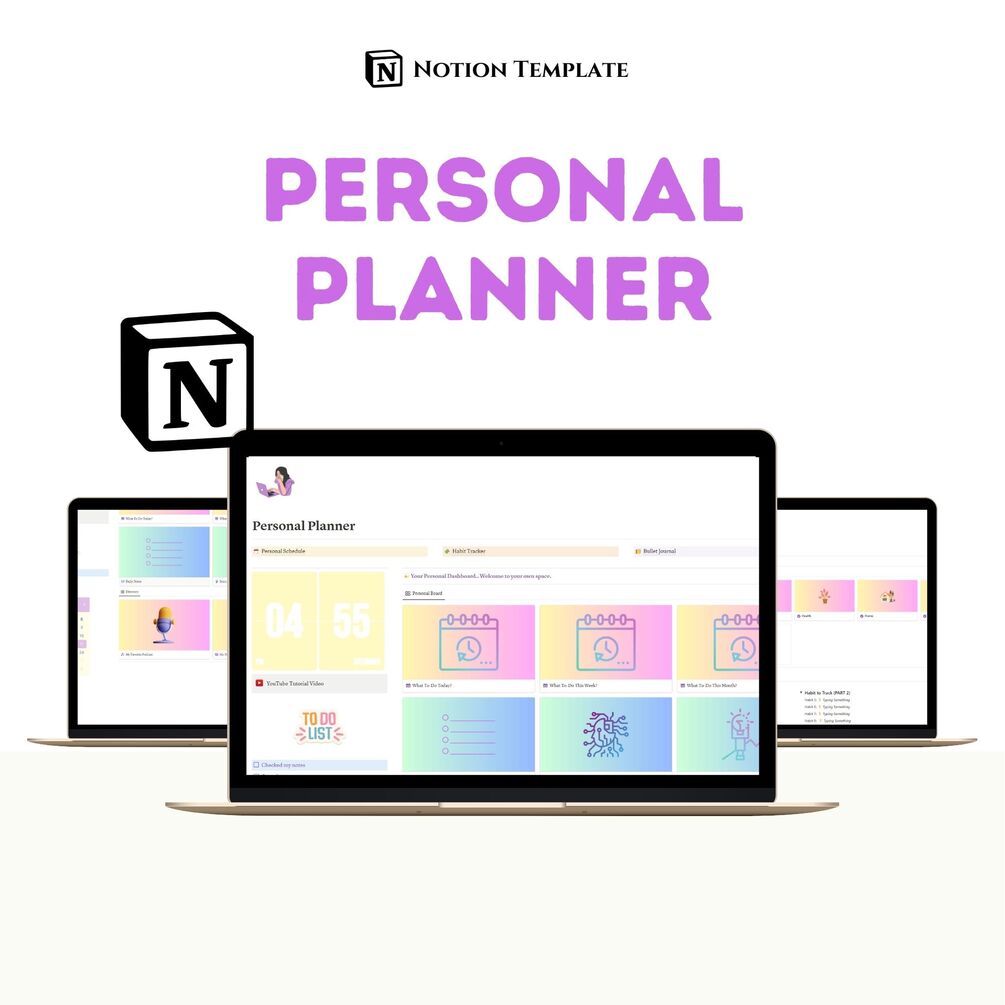 ADHD Personal Planner Detailed Personal Planner Notion Template Plan