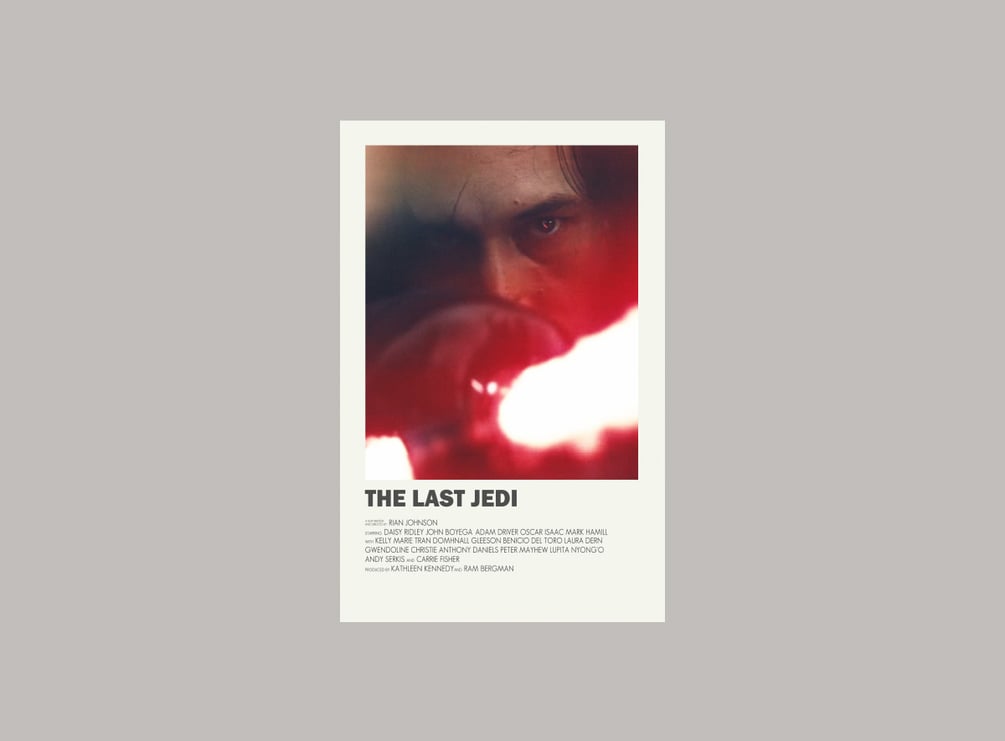 Minimalist Star Wars Ep 8 The Last Jedi Poster Digital Copy