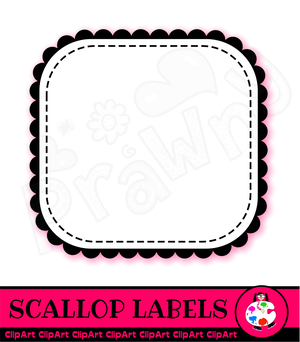 Square Scallop Borders - Commercial Use Clip Art Set