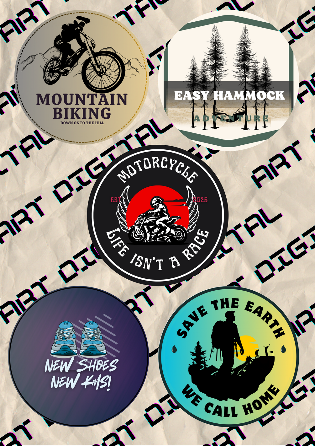 Outdoor Printable Custom Stickers Template