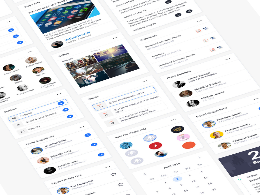 Social Media Widgets | 45 Widgets | XD File