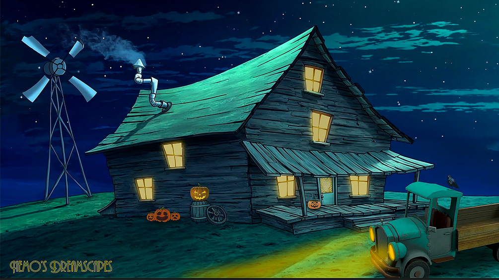 Haunted House in The Middle of Nowhere 🎃 Halloween Ambience w/ oldies ...