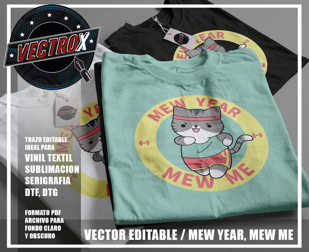 Vector Editable - Mew Year, Mew Me