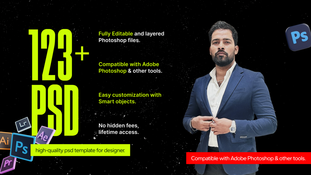 Designer’s Goldmine – 123+ Premium PSD Files