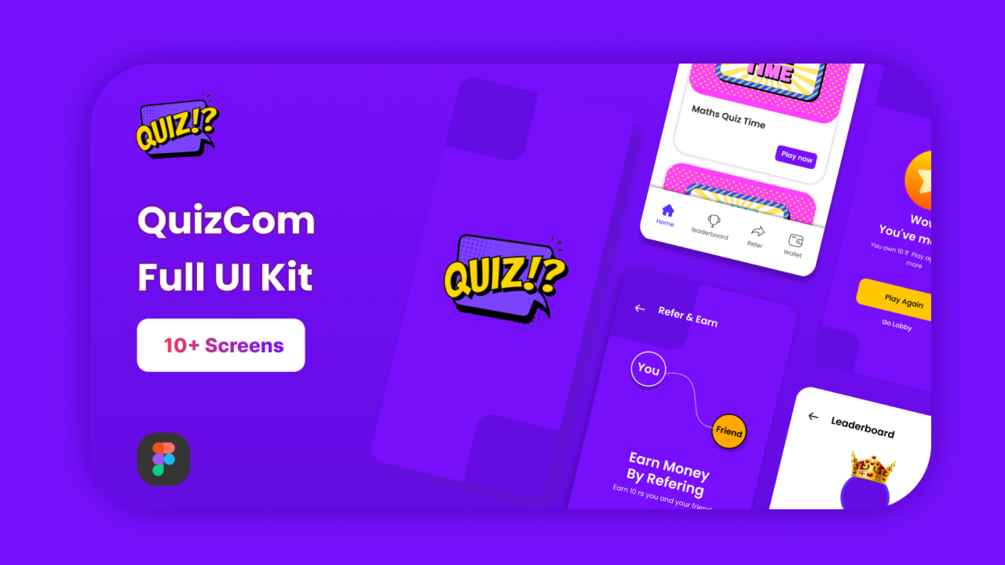 1 vs 1 Quiz App Ui Design Kit On Figma