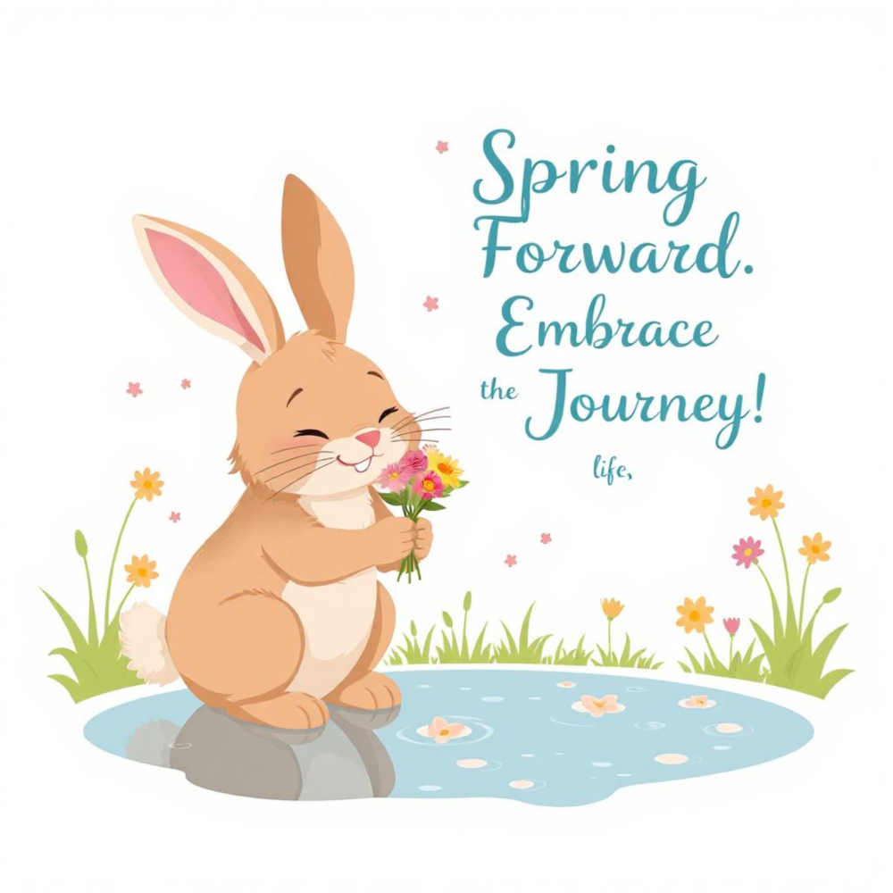 Spring Forward: Cheerful Bunny Reflection Art