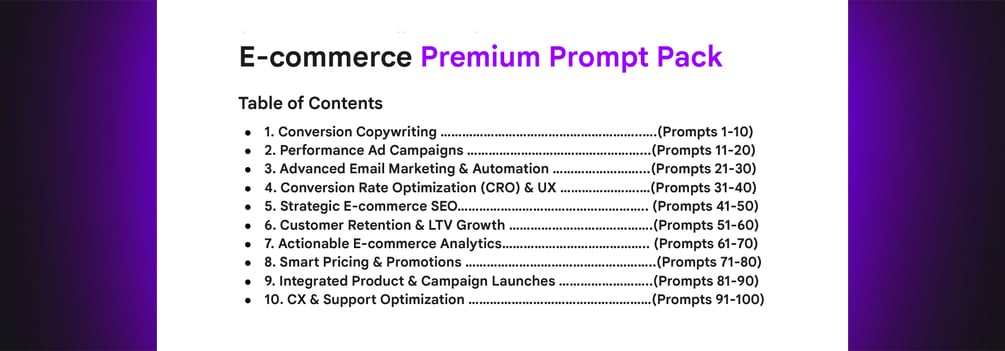 100 Ecommerce Premium Prompt Pack + 200 Follow Up