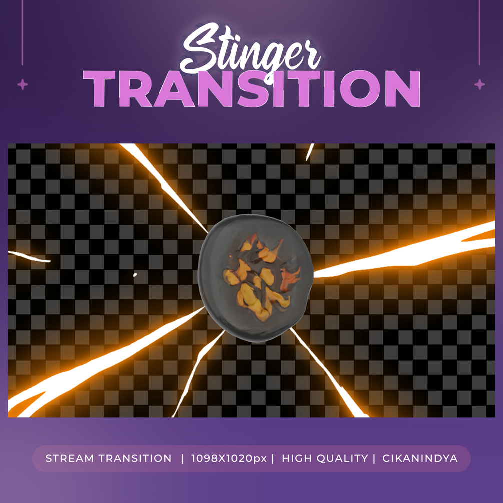 Animated Stinger Transition Fire Gem Burst | Intense Energy Overlay for Streamers | Vtuber ...