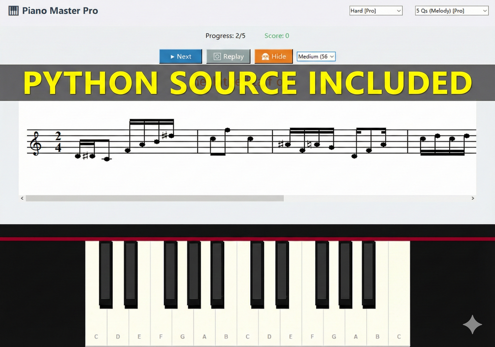 Piano Master Pro: Ear Training App (Python Source Included)