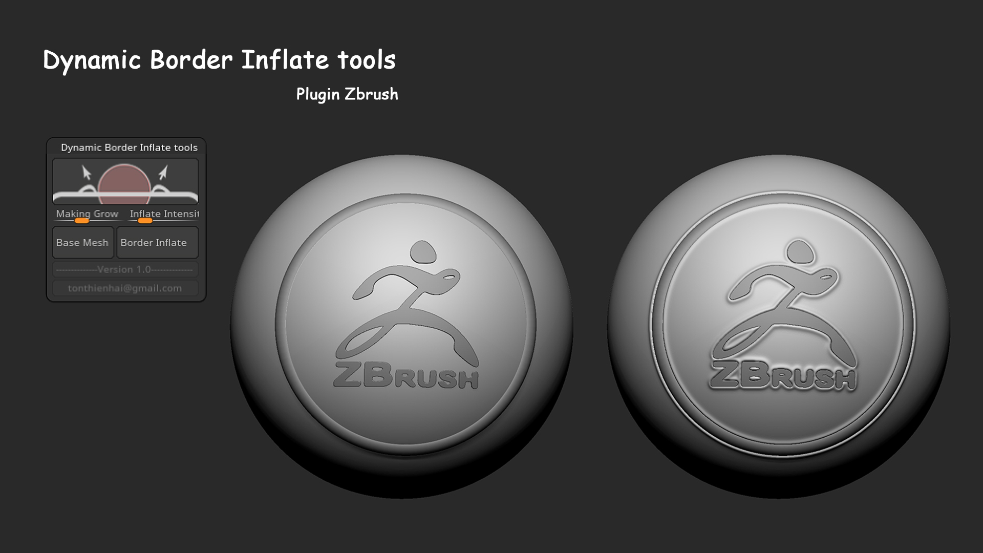 Dynamic Border Inflate tools plugin Zbrush - Ton Thien Hai