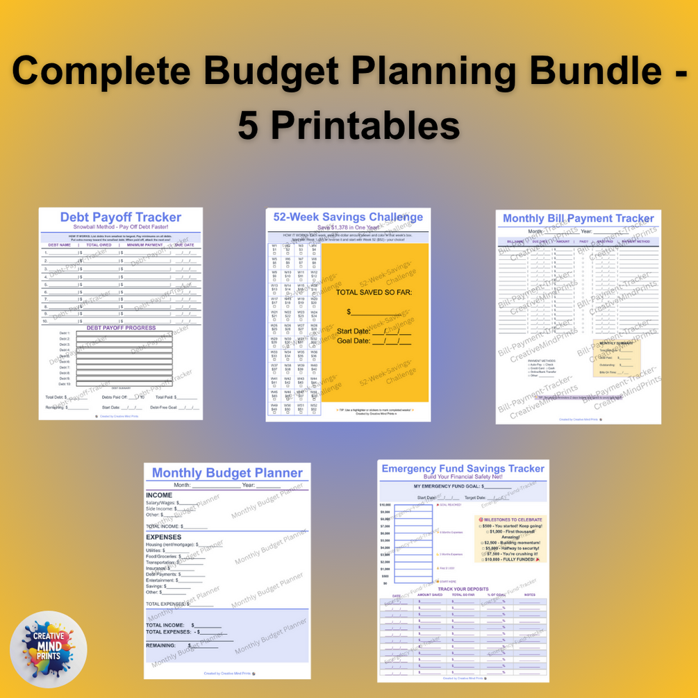 Complete Budget Planning Bundle - 5 Printables