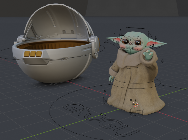 Grogu Blender Rig