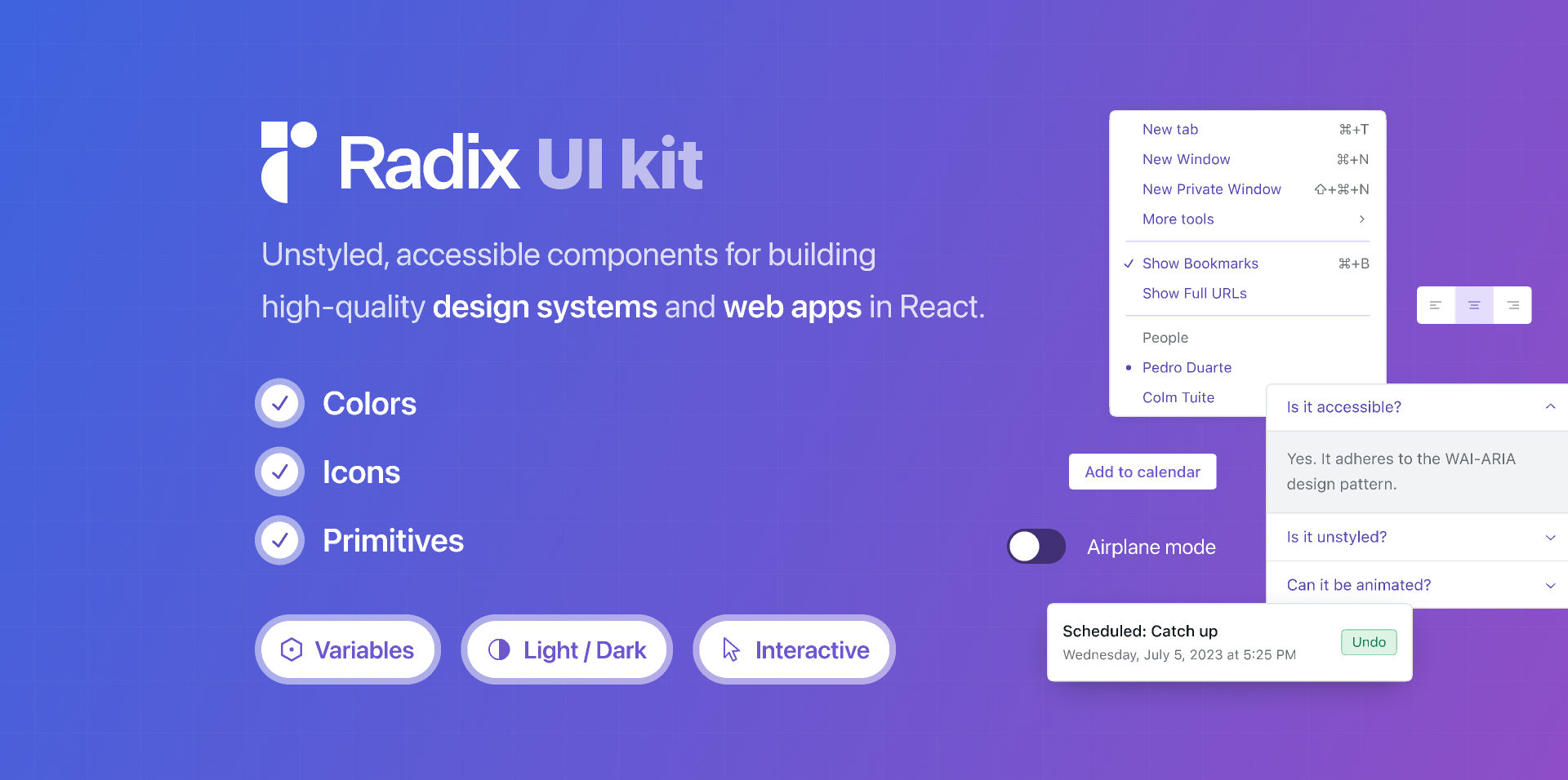 Radix UI kit
