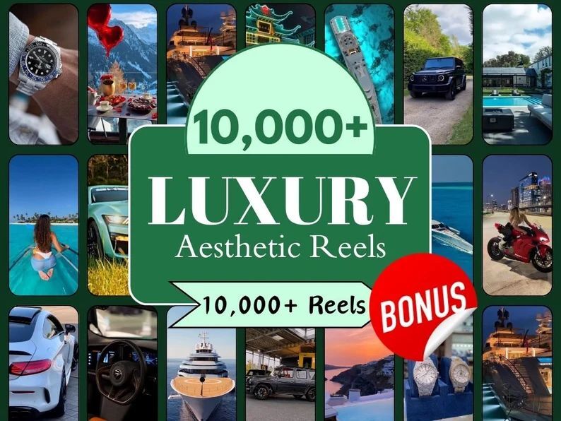10,000 + Luxury Reels | Instagram Reels | TikTok Reels | Resell Rights