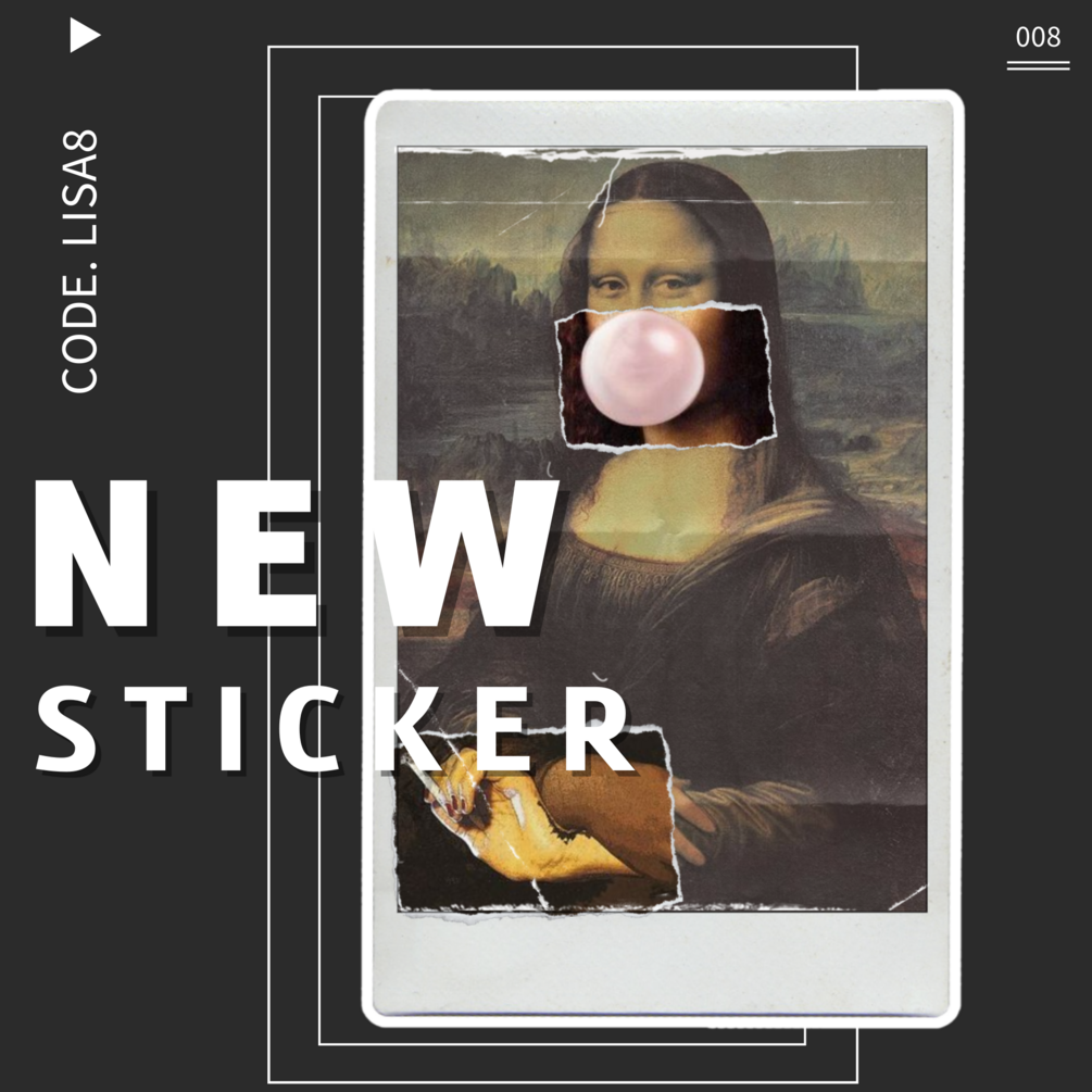 Mona Lisa Mashup Sticker Digital Print