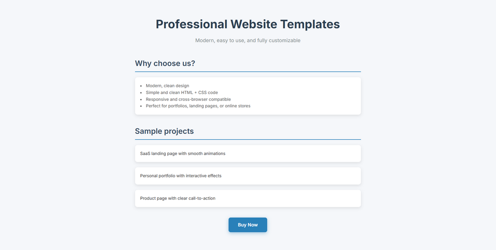 Portfolio HTML/CSS page template