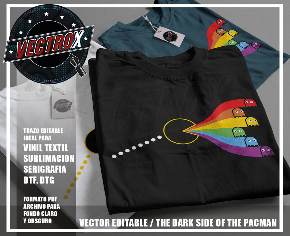 Vector Editable - The Dark Side Of The Pacman