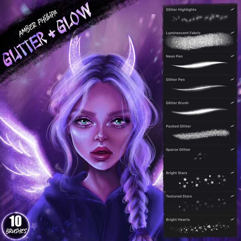 Glitter & Glow | Procreate Brush Set | AmberPhillipa