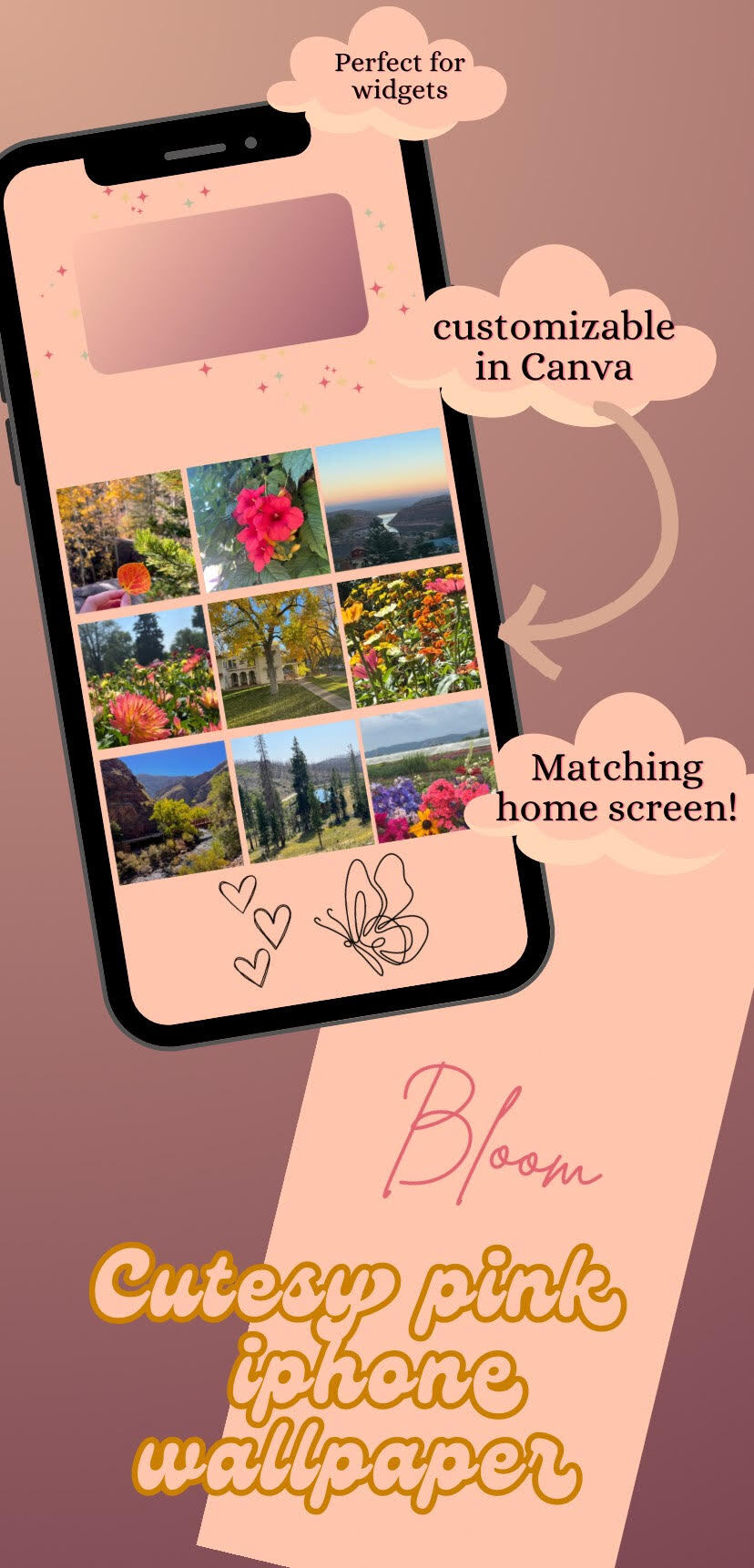 Cutesy pink iPhone wallpaper