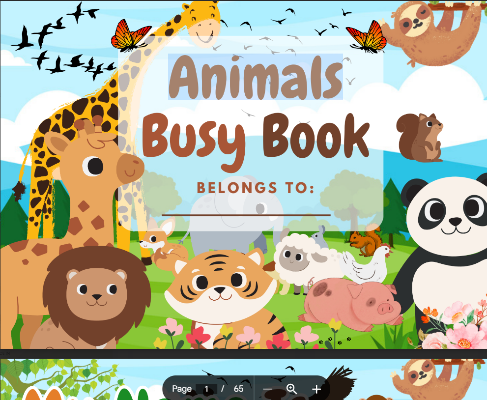 Animals Busy Book