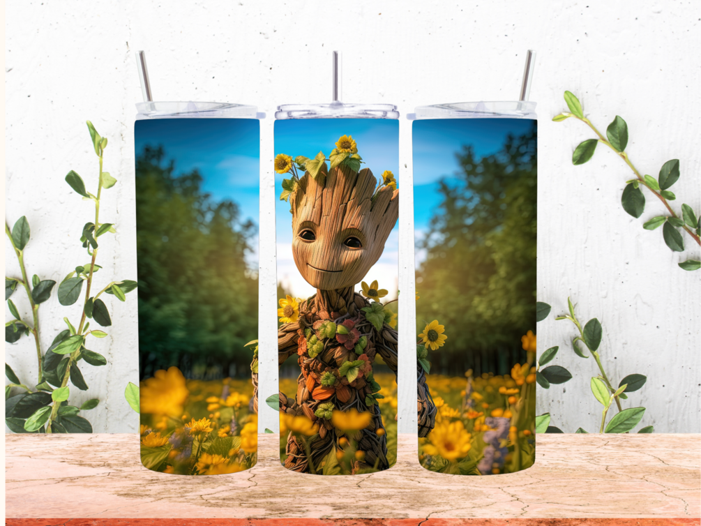 3D Groot Sunflowers Sublimation PNG