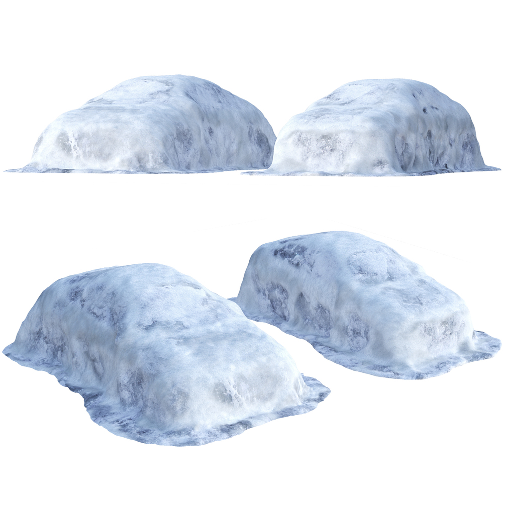 3D Snowdrifts of cars for parking | PBR textures