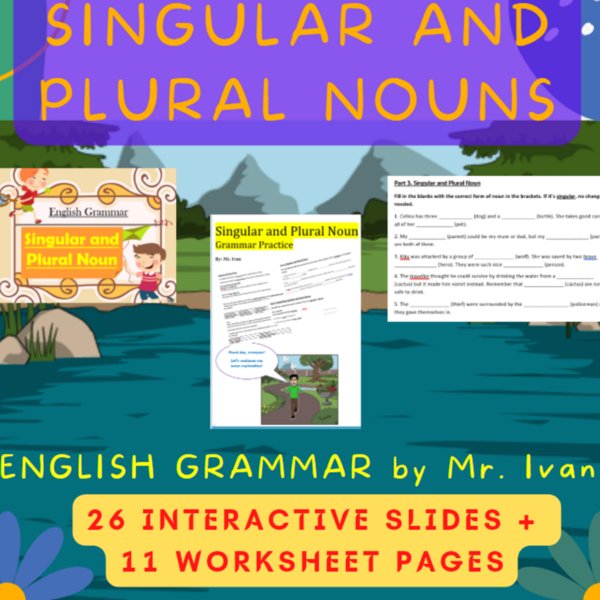 Types of Nouns for Power Point Slides and PDF Worksheets - Bundle