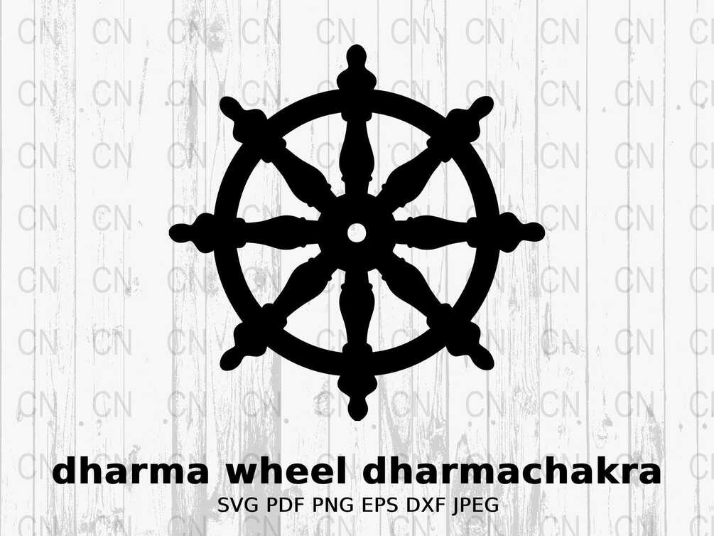 Dharma Wheel Dharmachakra Silhouette, Dharma Wheel SVG, Dharmachakra ...