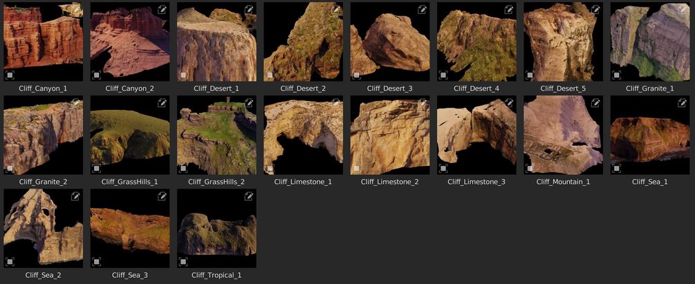 "All Cliffs" - Photogrammetry Nature Assets