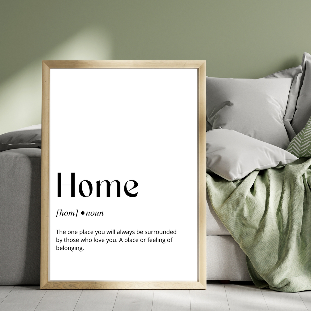 Home Noun Wall Art Printable Wall Art - Home Typography Print ...
