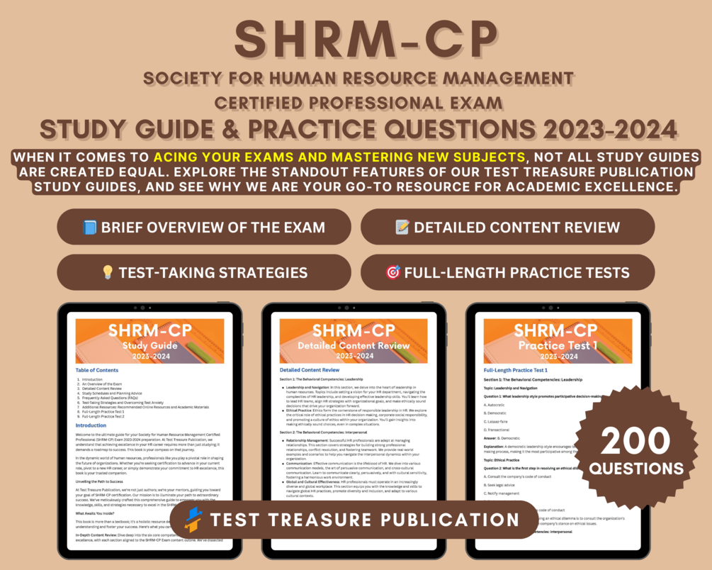 SHRM-CP Exam Study Guide 2023-24: Master Your HR Certification with In-Depth Content Review ...
