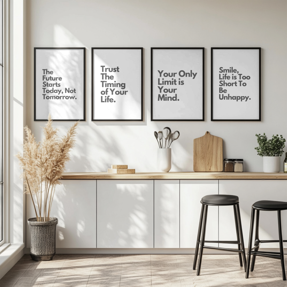 Set of 4 Motivational Quote Art Bundle