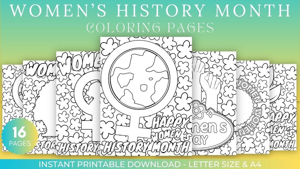 womens history month Coloring Pages - International women's day Activities