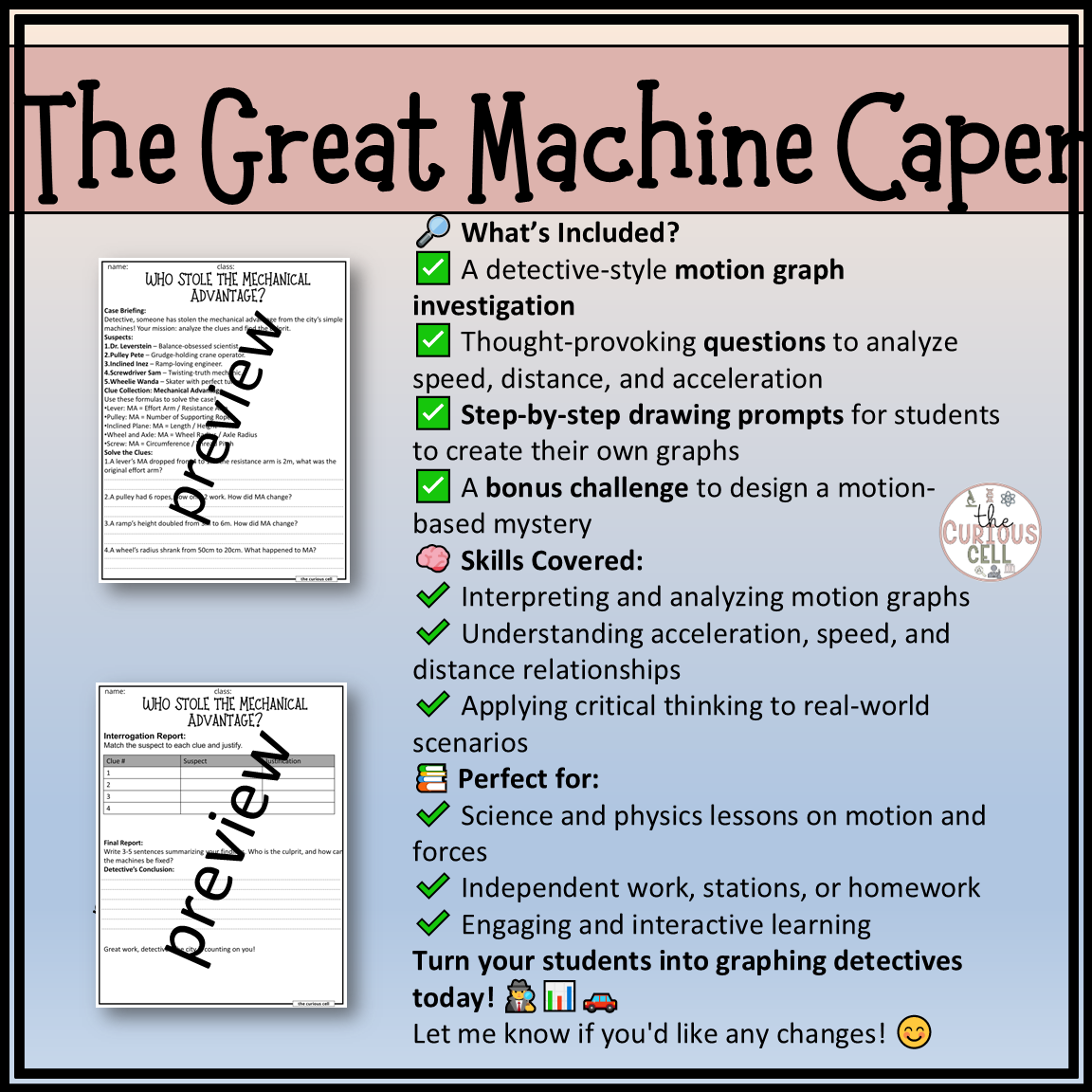 The Great Machine Caper: A Detective-Themed Simple Machines ...