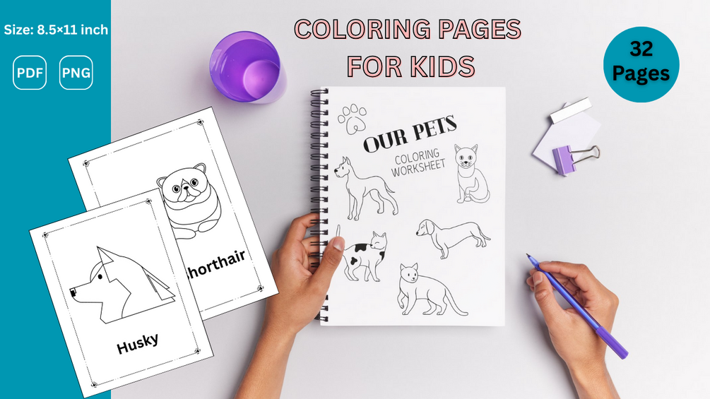 Our pets coloring worksheet