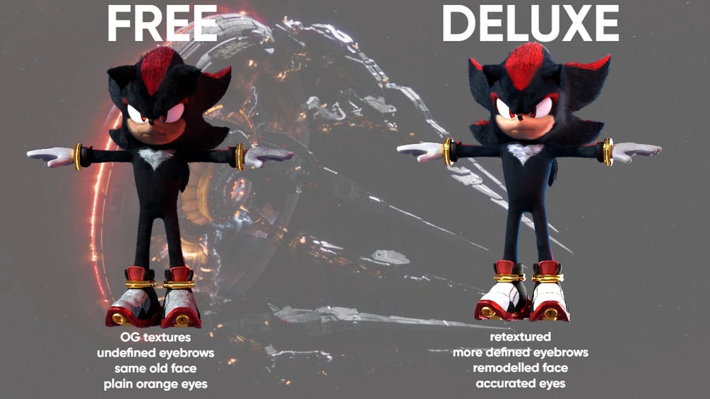 Movie Shadow The Hedgehog for Blender 3.9+