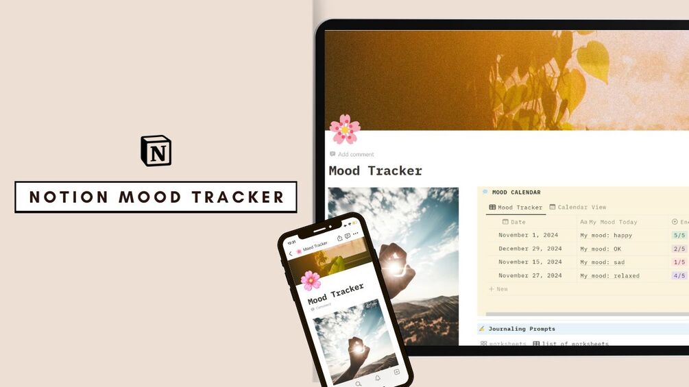 Notion Mood Tracker, Period Tracker, Gratitude List and Journaling ...