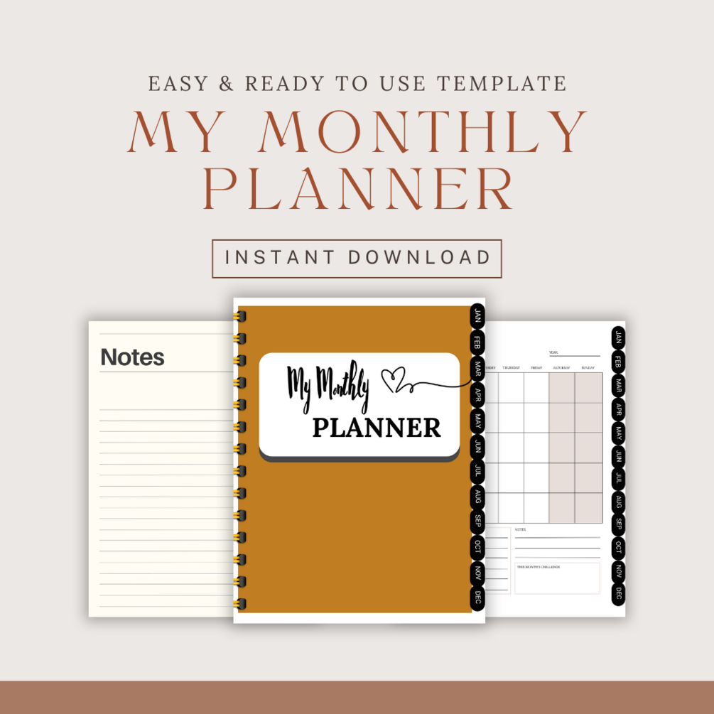 Ultimate Monthly Planner | Printable & Digital Planner for Productivity ...
