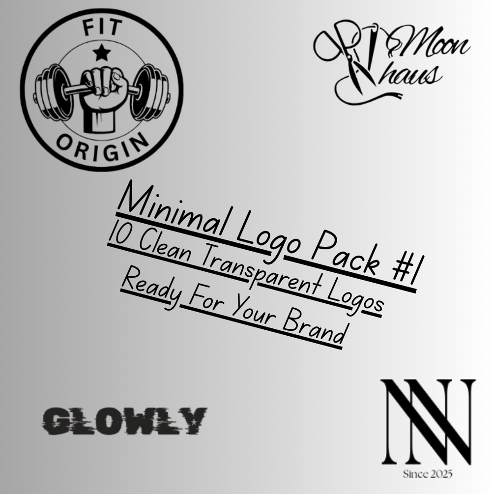 Minimal Logo Pack #1 – 10 Transparent PNG Logos