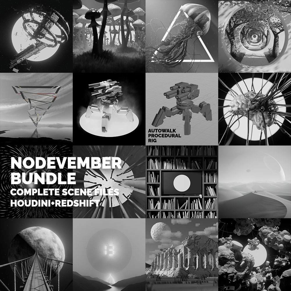 Nodevember 2022 Houdini Scene Files - Danchez CGI
