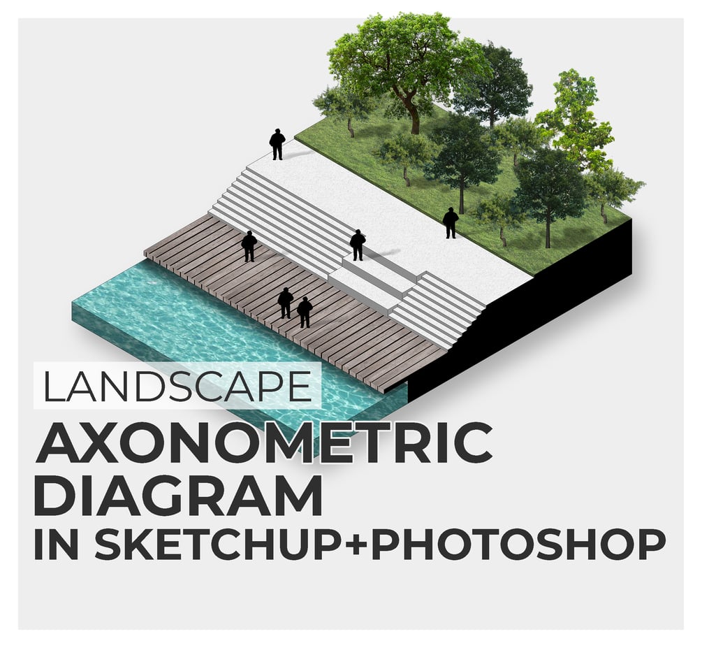 Landscape Axonometric Diagram in Sketchup and Photoshop