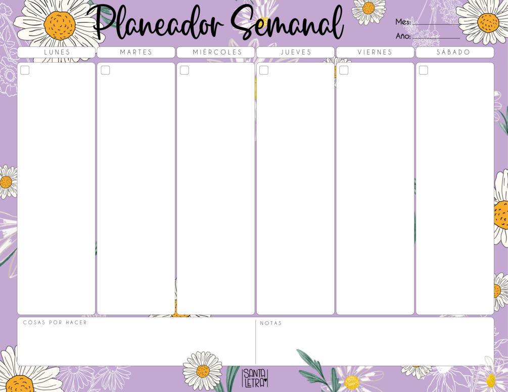 Planeador Semanal Lila