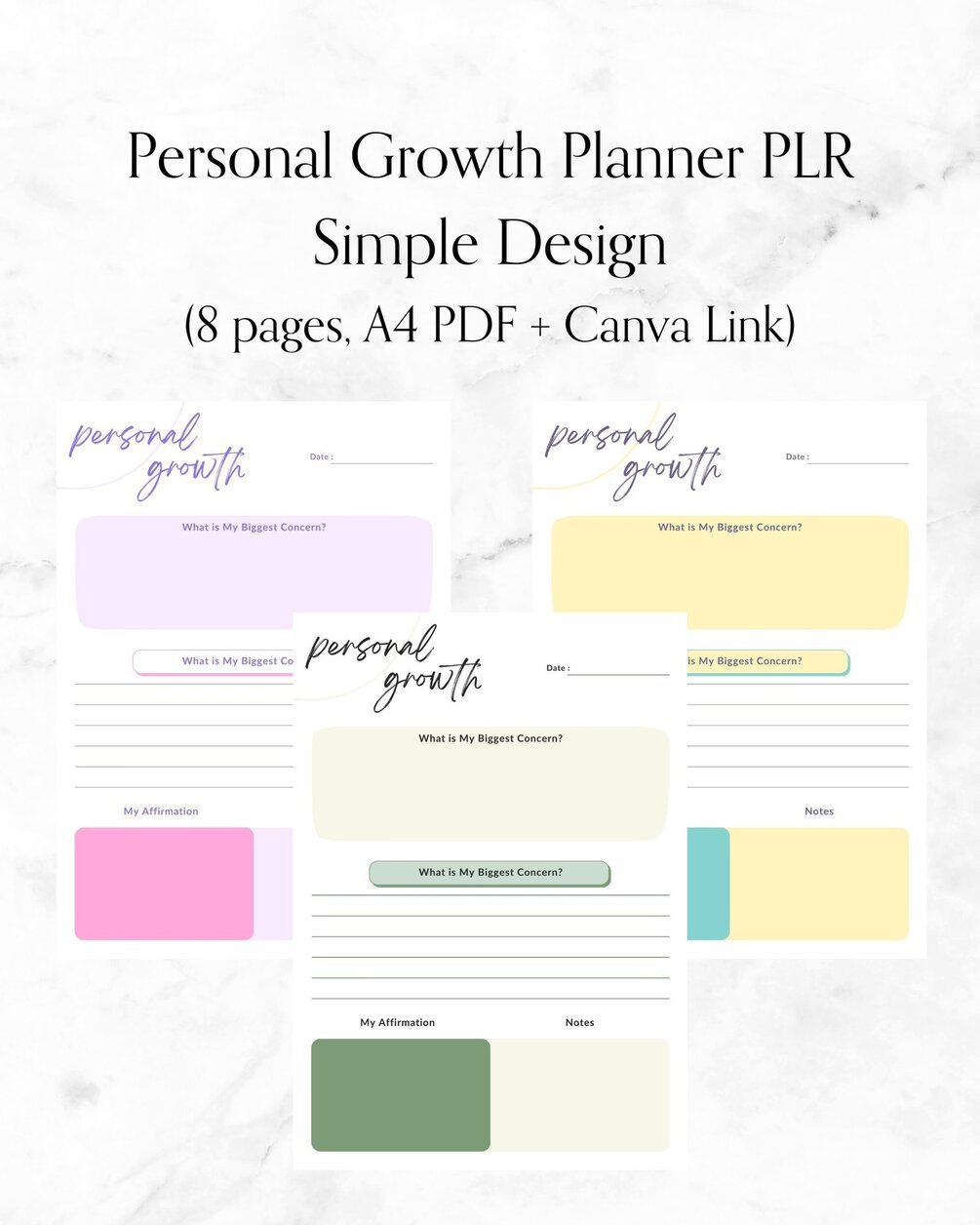 Personal Growth Planner PLR - Simple Design