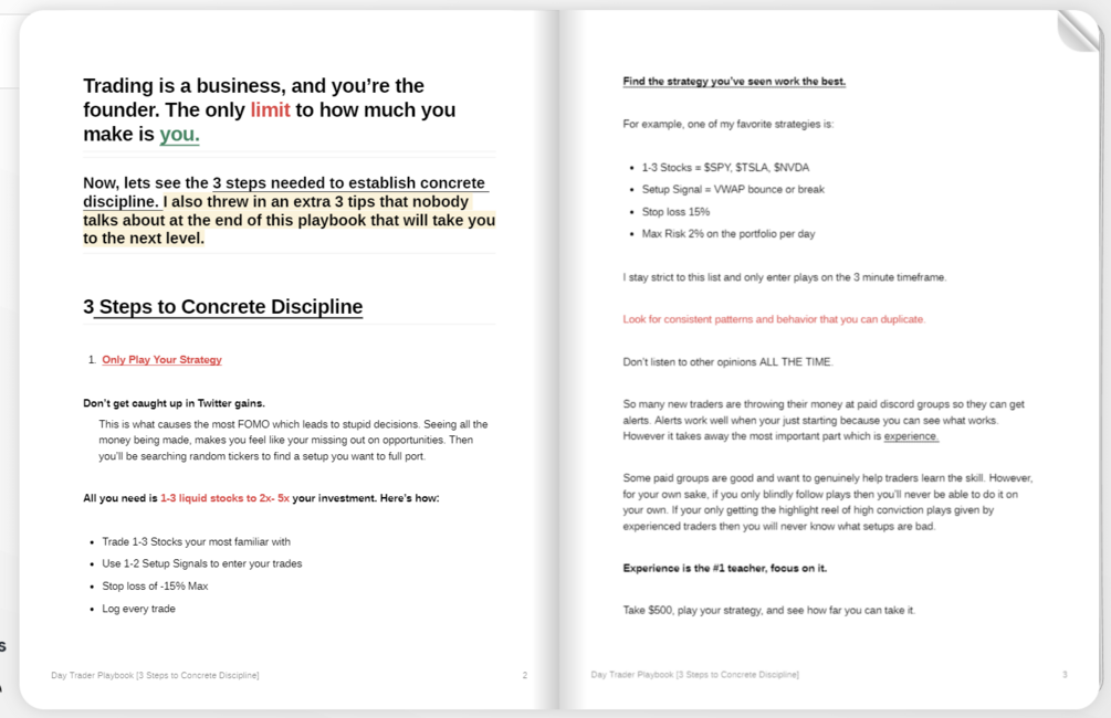 Day Trader Playbook [3 Steps to Concrete Discipline]
