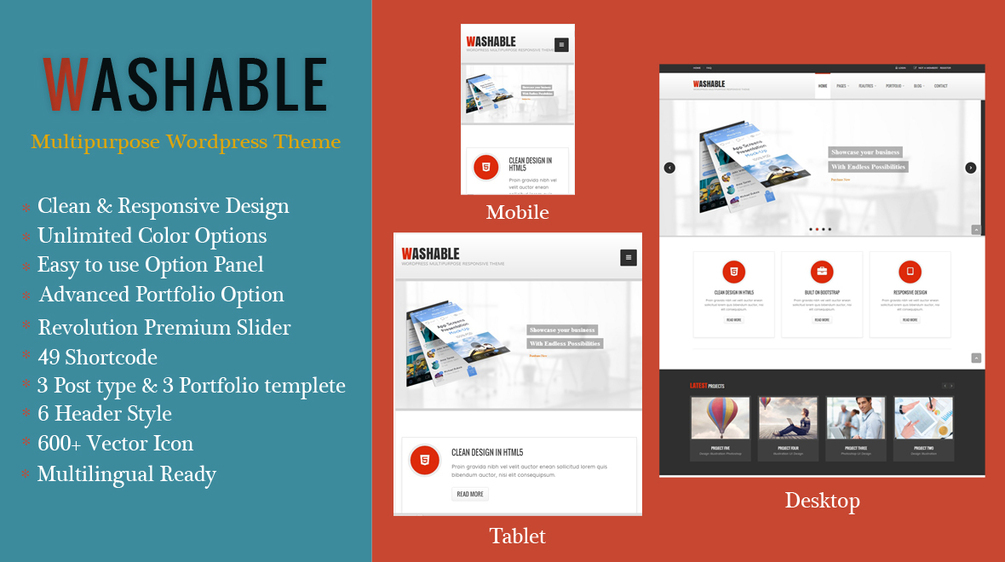Washable – Multipurpose Responsive WordPress Theme