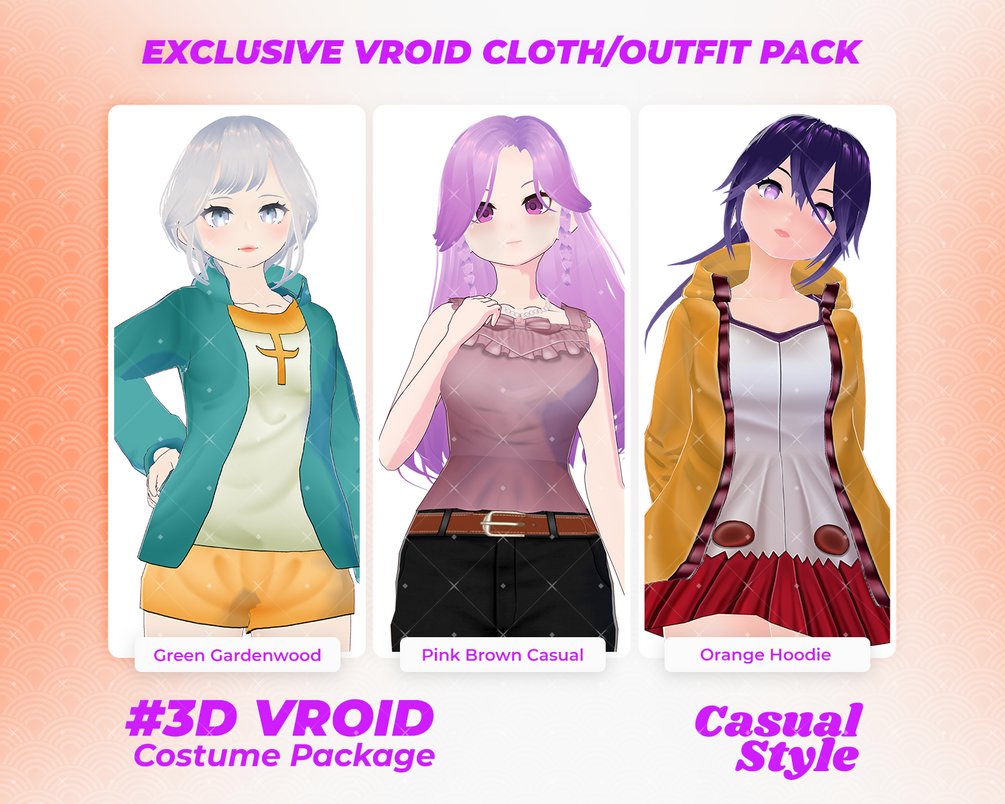 Contemporary VRoid Girl Outfit Set - VRoid Clothing Pack, Contemporary ...