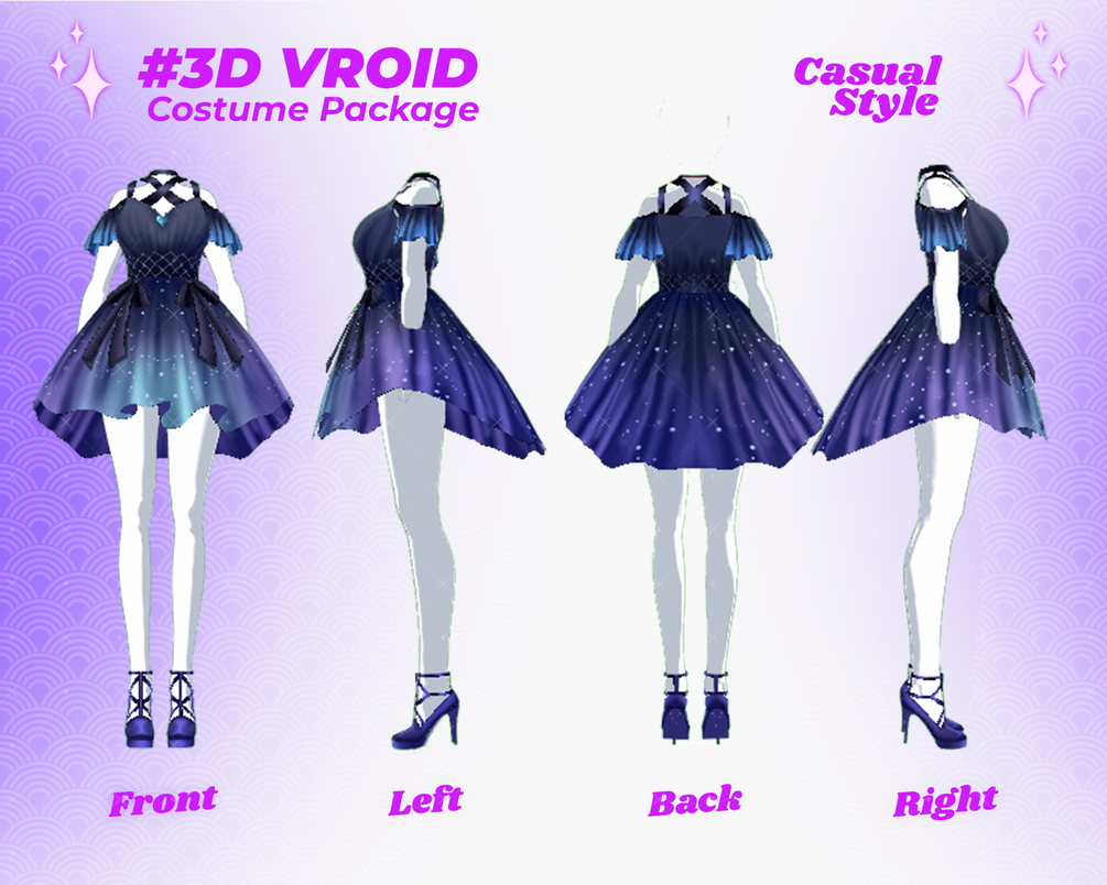 Stylish Casual VRoid Outfit Set | 3D Clothes for VRoid Studio | Clothes ...
