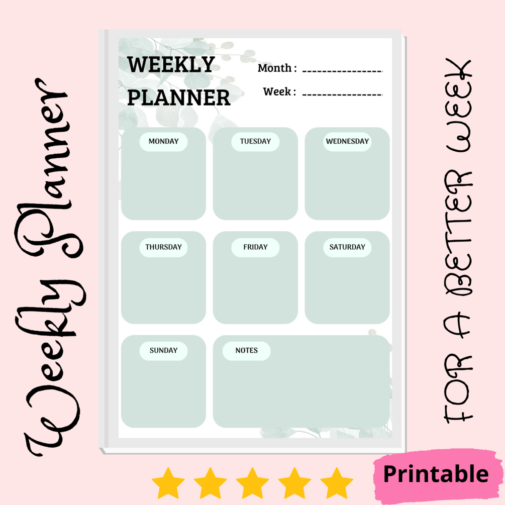 Simple Weekly Planner Printable To Do List l 2023 Weekly Planner easy ...