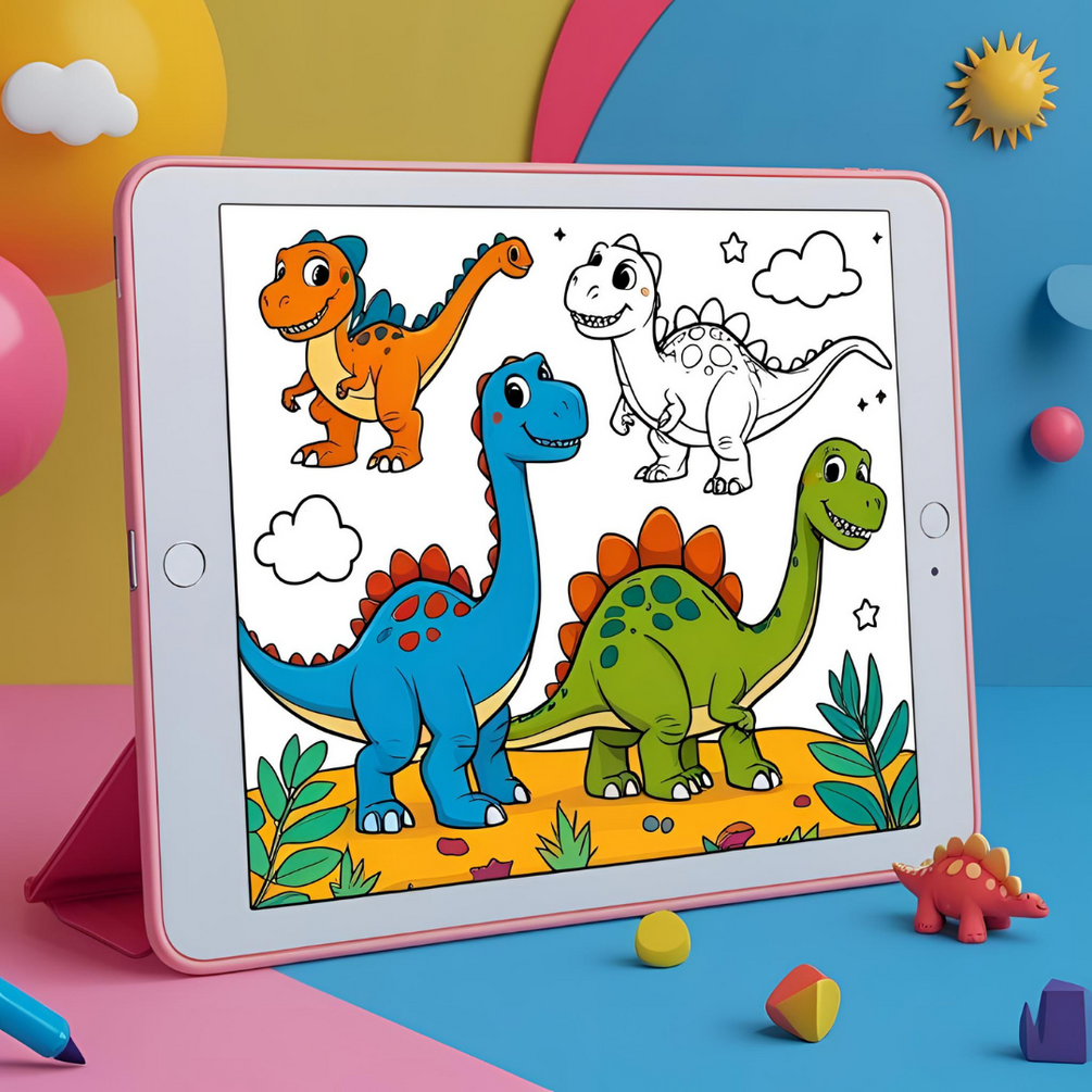 (CODEPETALCREATIVES) DINO-MITE Coloring Fun Book