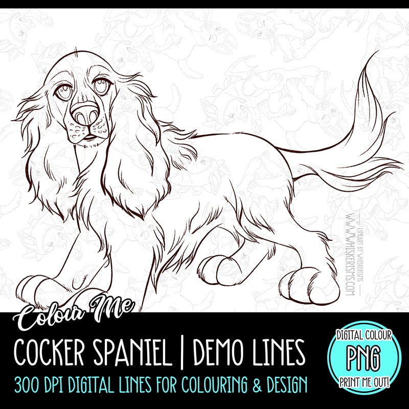 F2U | Digital Line Art | Cocker Spaniel Line Art DEMO